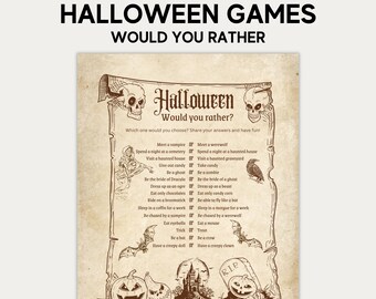 Halloween Party Games Would You Rather This or That Party, Trivia ...