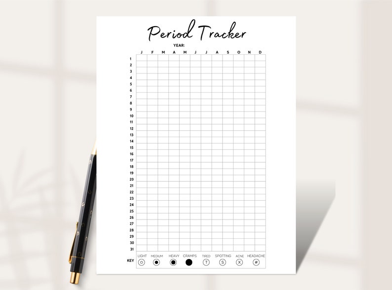 Period Tracker Printable Menstrual Cycle Planner Period - Etsy