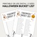 Cute Halloween Bucket List Printable Halloween Activities, Halloween ...