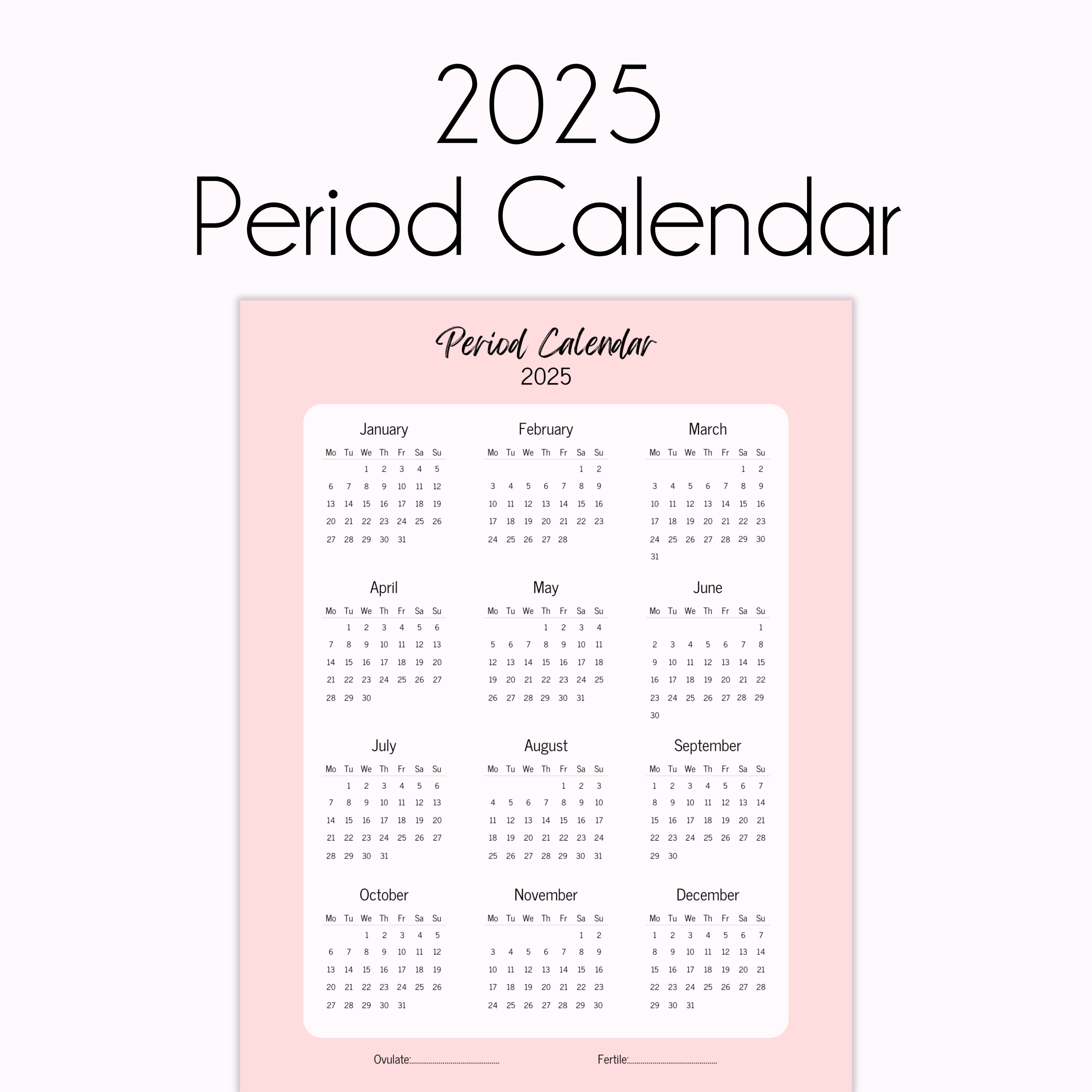 Floral Pink Period Tracker Period Journal Printable 2024-2025 Period ...