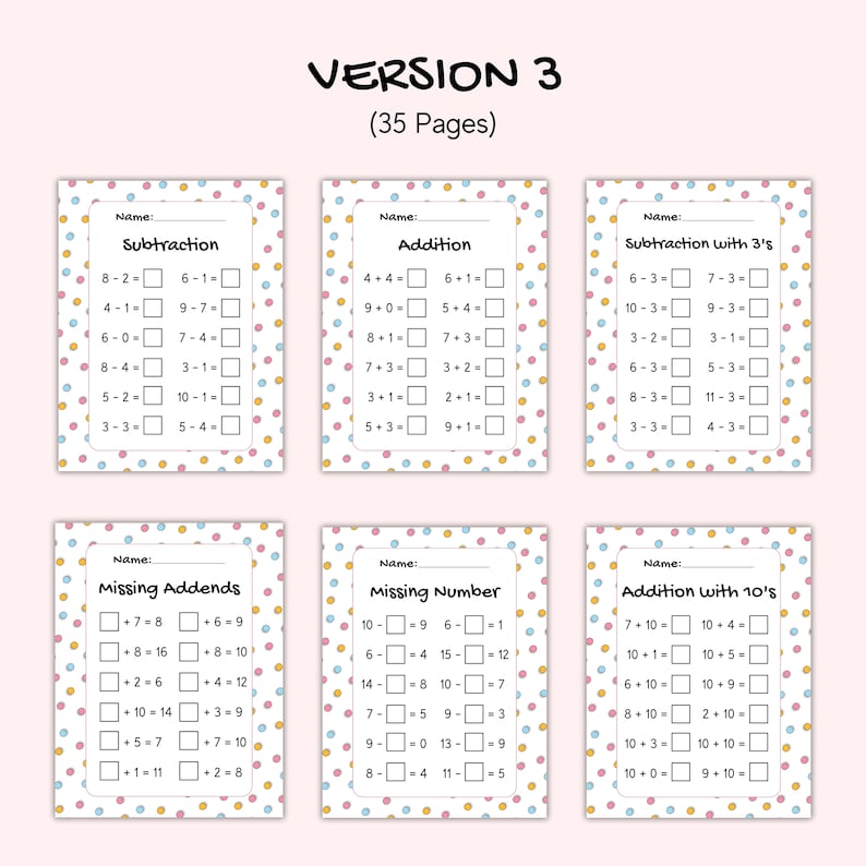 Engaging Math Worksheets Bundle for Kids - Printable Pdfs, Addition ...