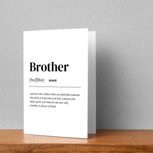 Brother Definition Card Printable Fillable PDF Greeting Card, Gifts for ...