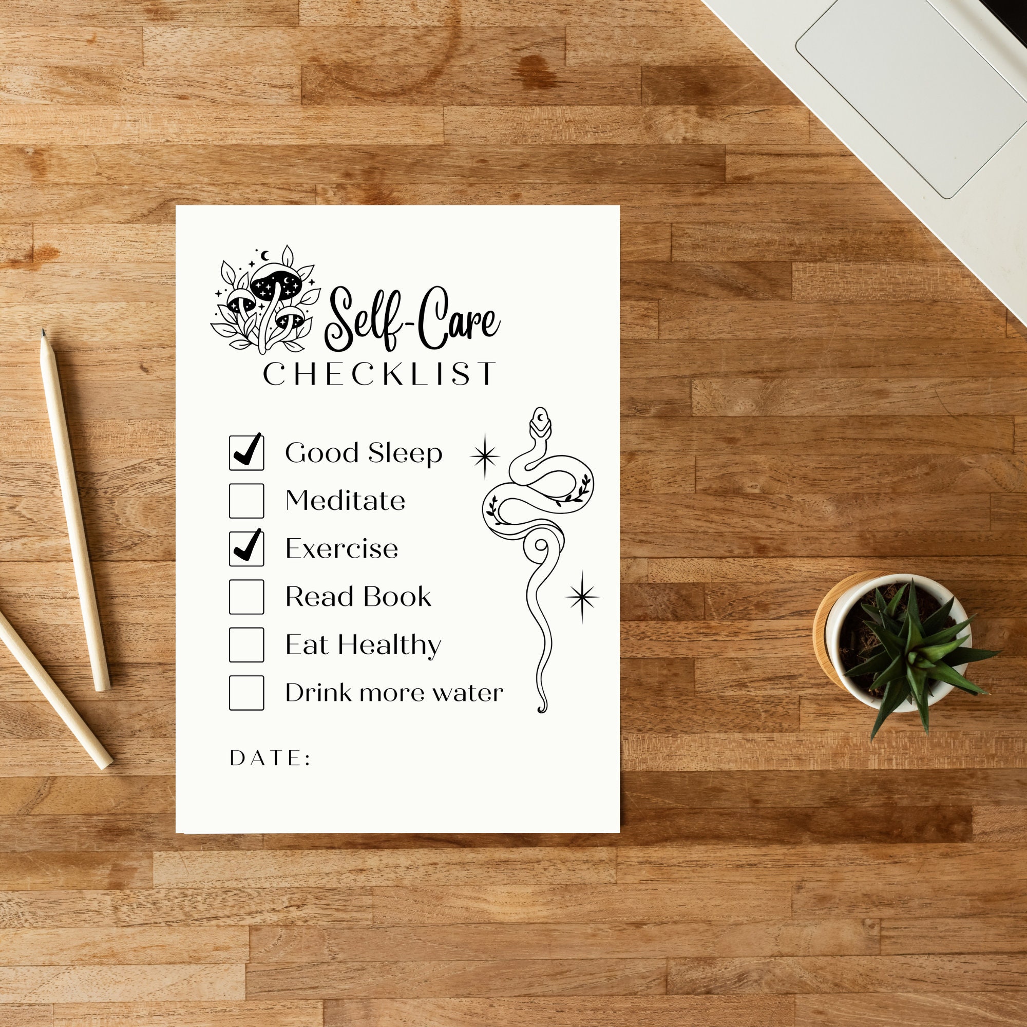 Witchy Self Care Checklist Witch Daily Checklist Goth Checklist ...