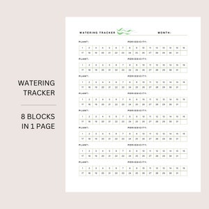 Plant Care Tracker Printable Watering Planner Template, Houseplant Info ...