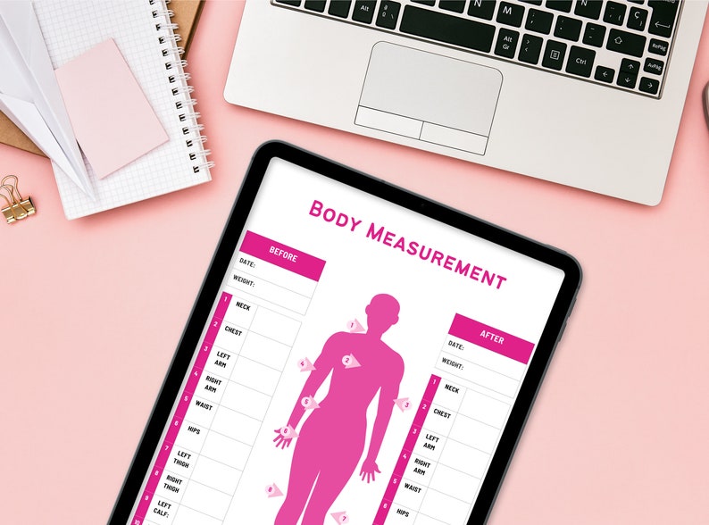 Hot Pink Body Measurement Chart Body Measurements Tracker - Etsy