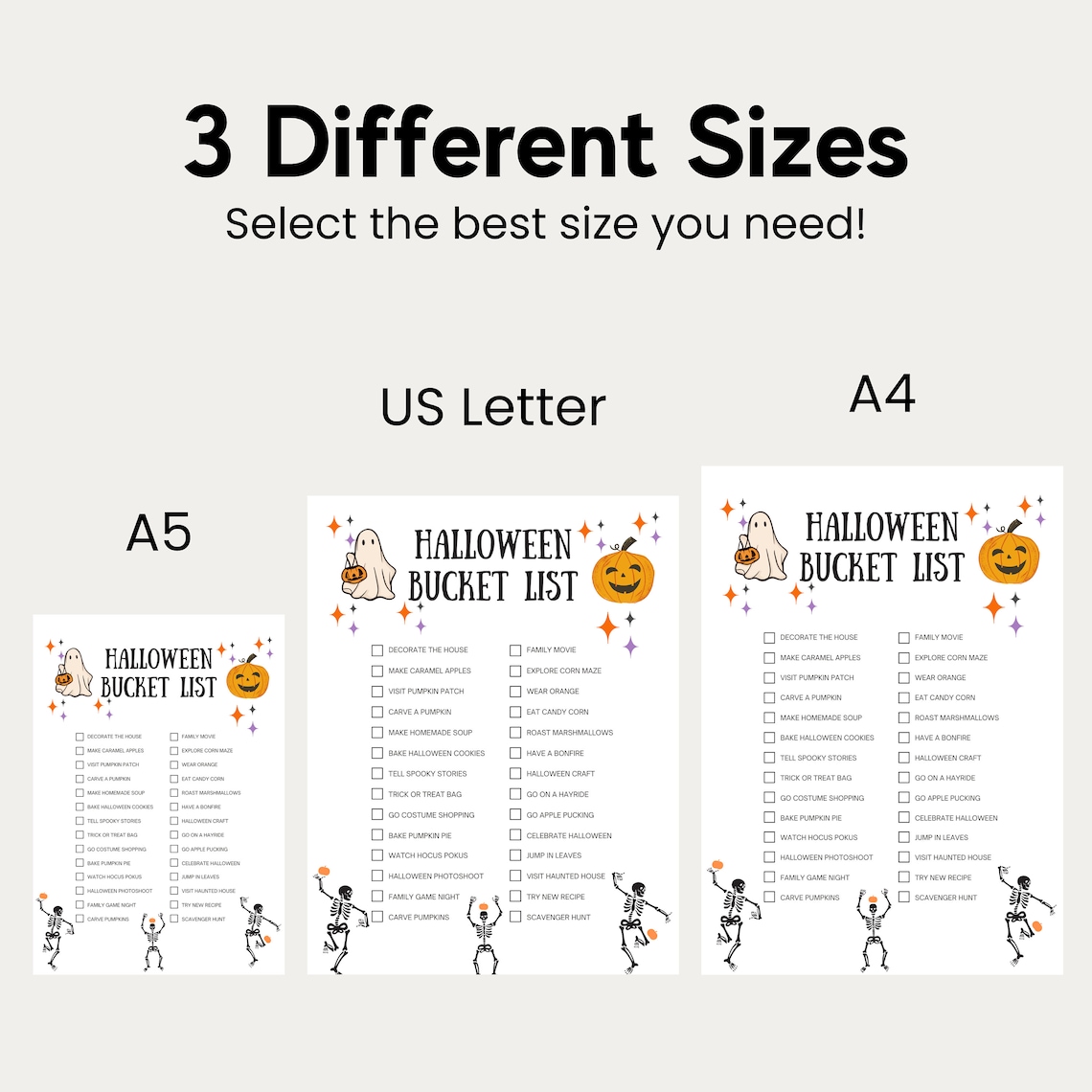 Cute Halloween Bucket List Printable Halloween Activities, Halloween ...