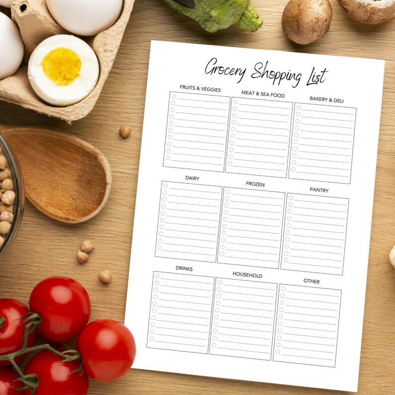 Grocery List Printable Meal Planner Grocery Shopping List Printable ...