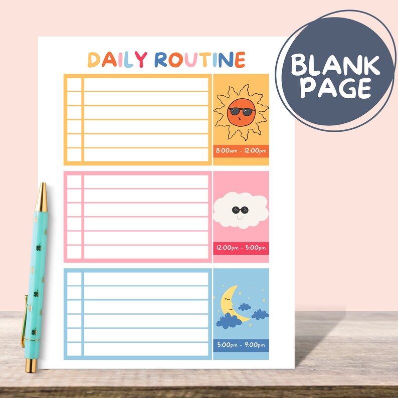 Kids Daily School Checklist Printable Chore Chart for Kids, Daily ...