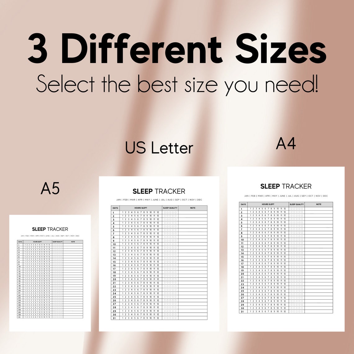 Minimal Monthly Sleep Tracker Printable Sleep Log Sleep - Etsy