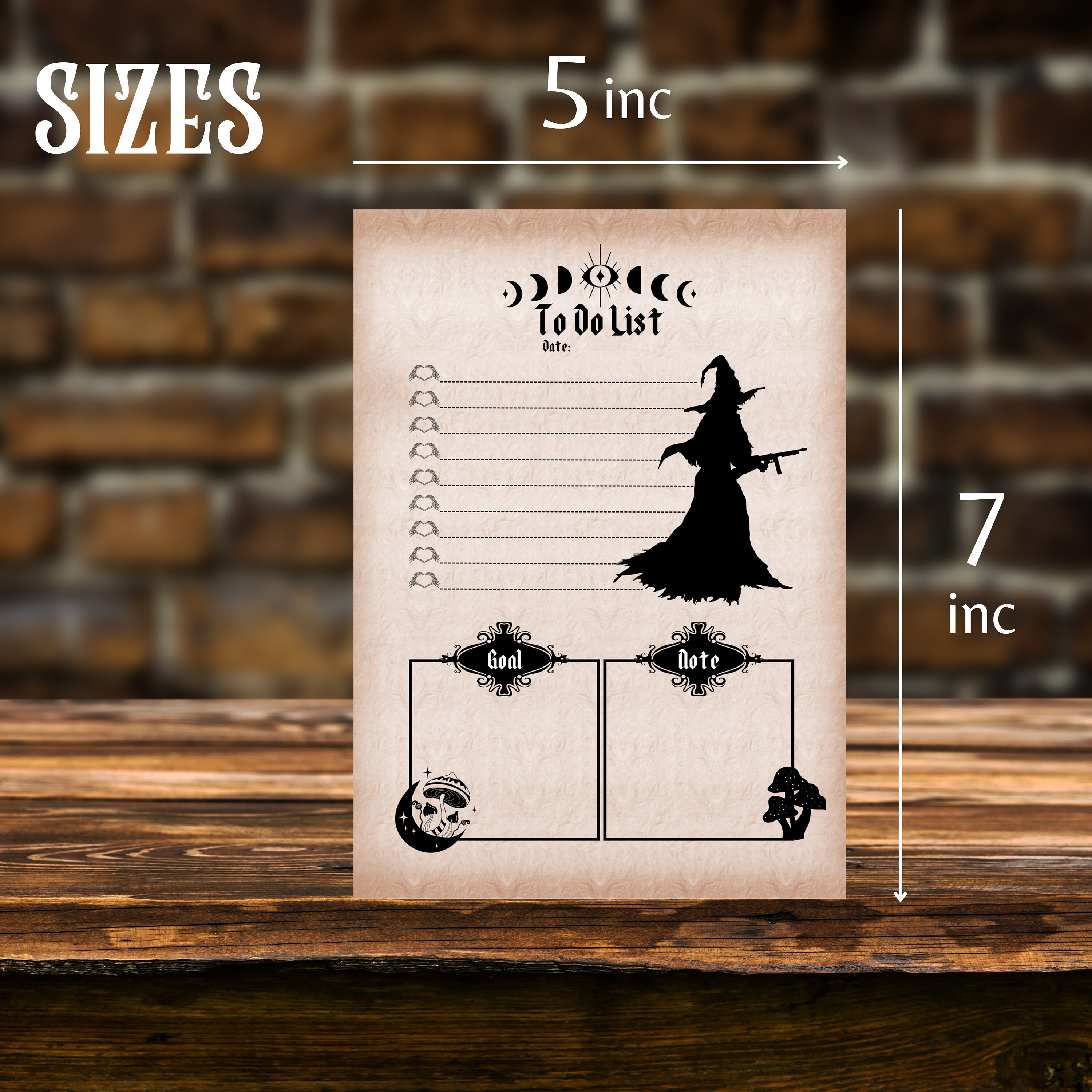 Gothic Witchy Daily to Do List Card Printable Pdf Goth Chore List, to ...