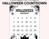 Halloween Countdown Calendar Printable Halloween Wall Art - Etsy