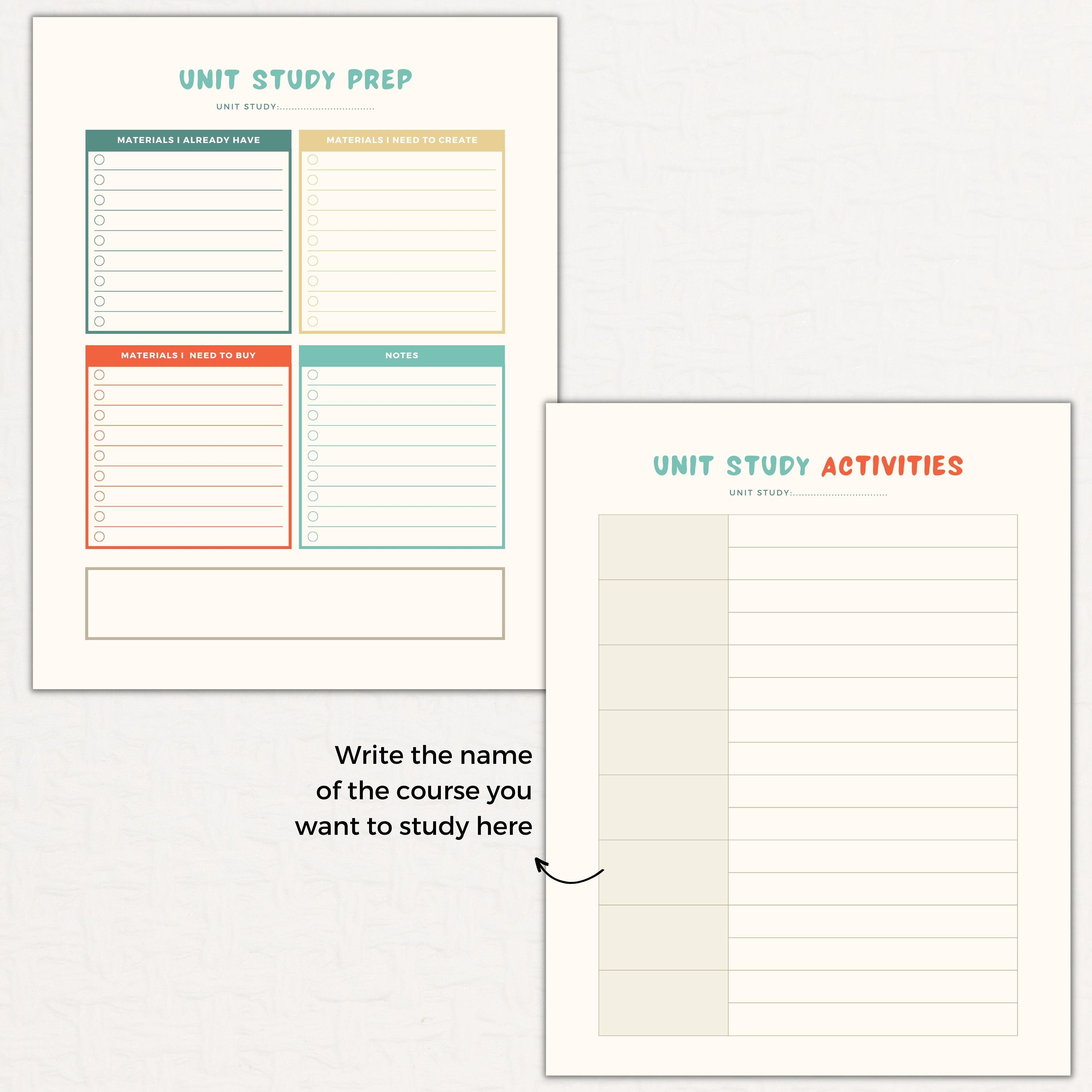 Rainbow Homeschool Planner Printable Adhd Planner Homework Planner ...