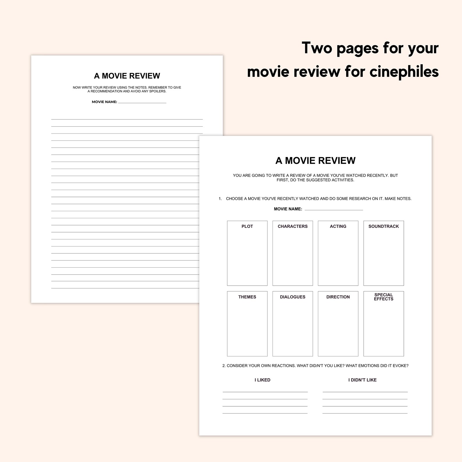Minimal Movie Tracker Printable PDF Movie Challenge Printable, Movies ...