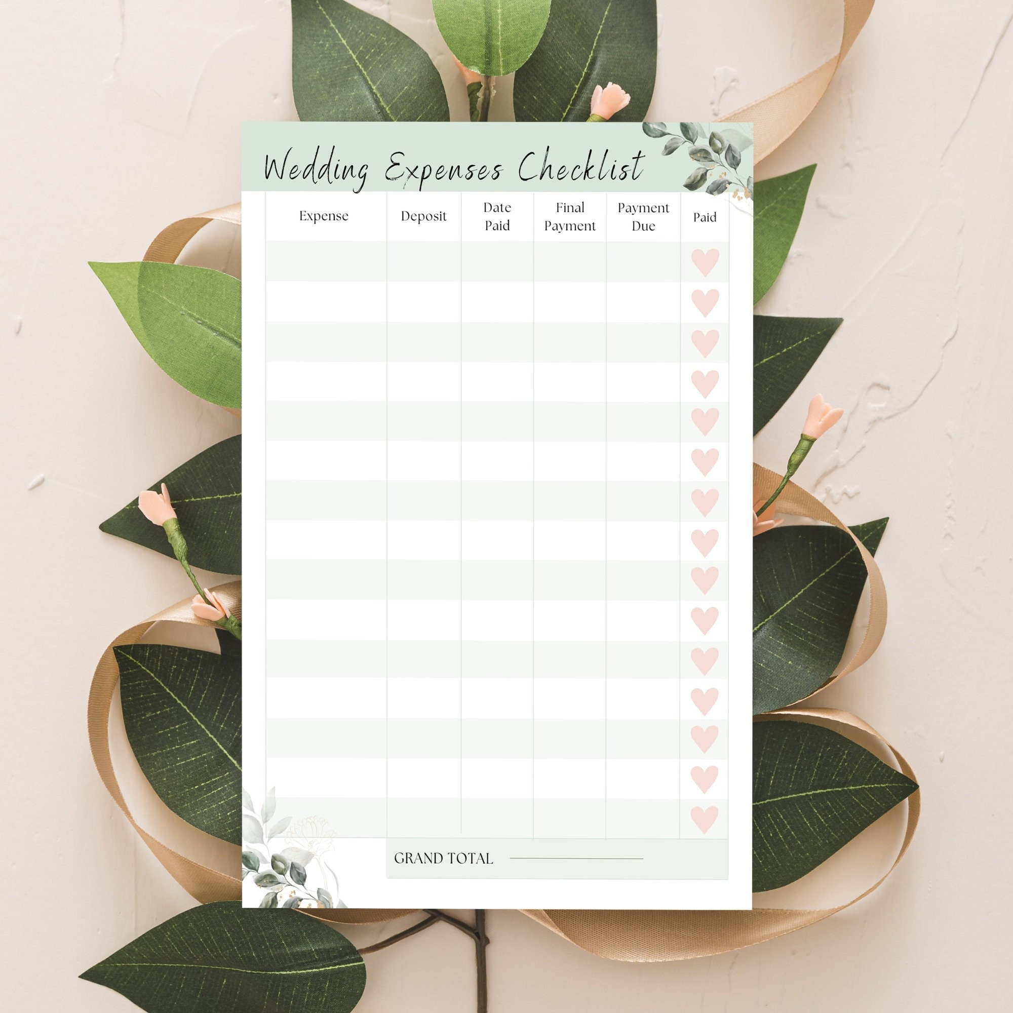 Wedding Planning Expenses Checklist Printable Pdf Wedding Registry ...