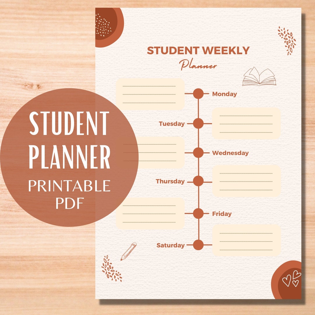 Collage Student Planner Printable Planner for College Student Pdf ...