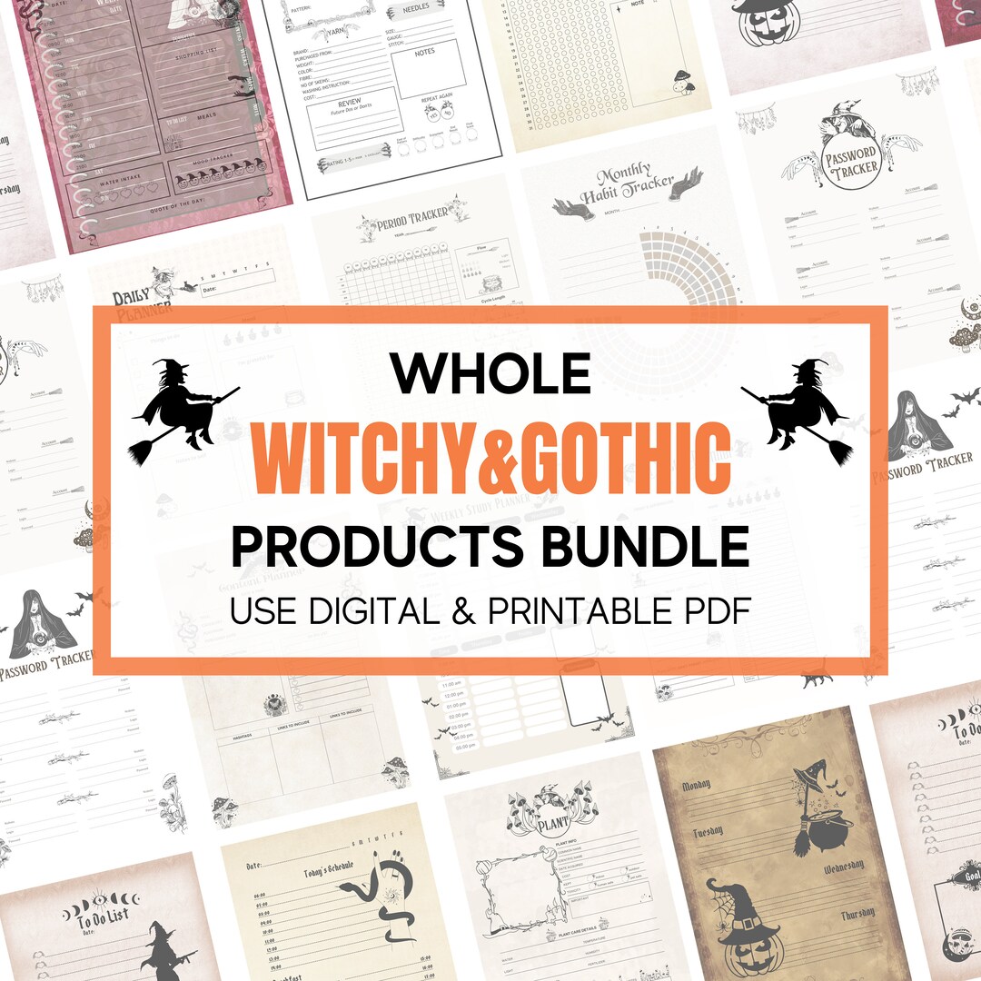 Whole Gothic&witchy Products BUNDLE Daily Weekly Monthly Planner, to Do ...