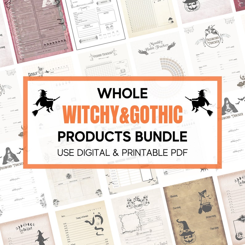 Whole Gothic&witchy Products BUNDLE Daily Weekly Monthly Planner, to Do ...