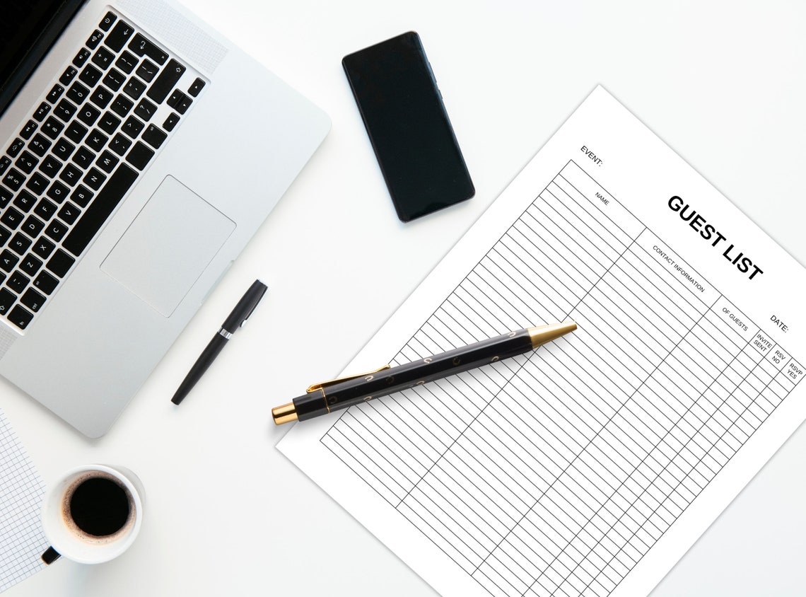 Printable Guest List Template RSVP Tracker Printable Event Planner Log ...