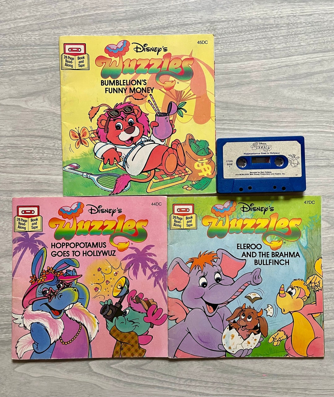 Three Vintage 1980s Disneys Wuzzles Books With One Tape Cassette. 80s ...