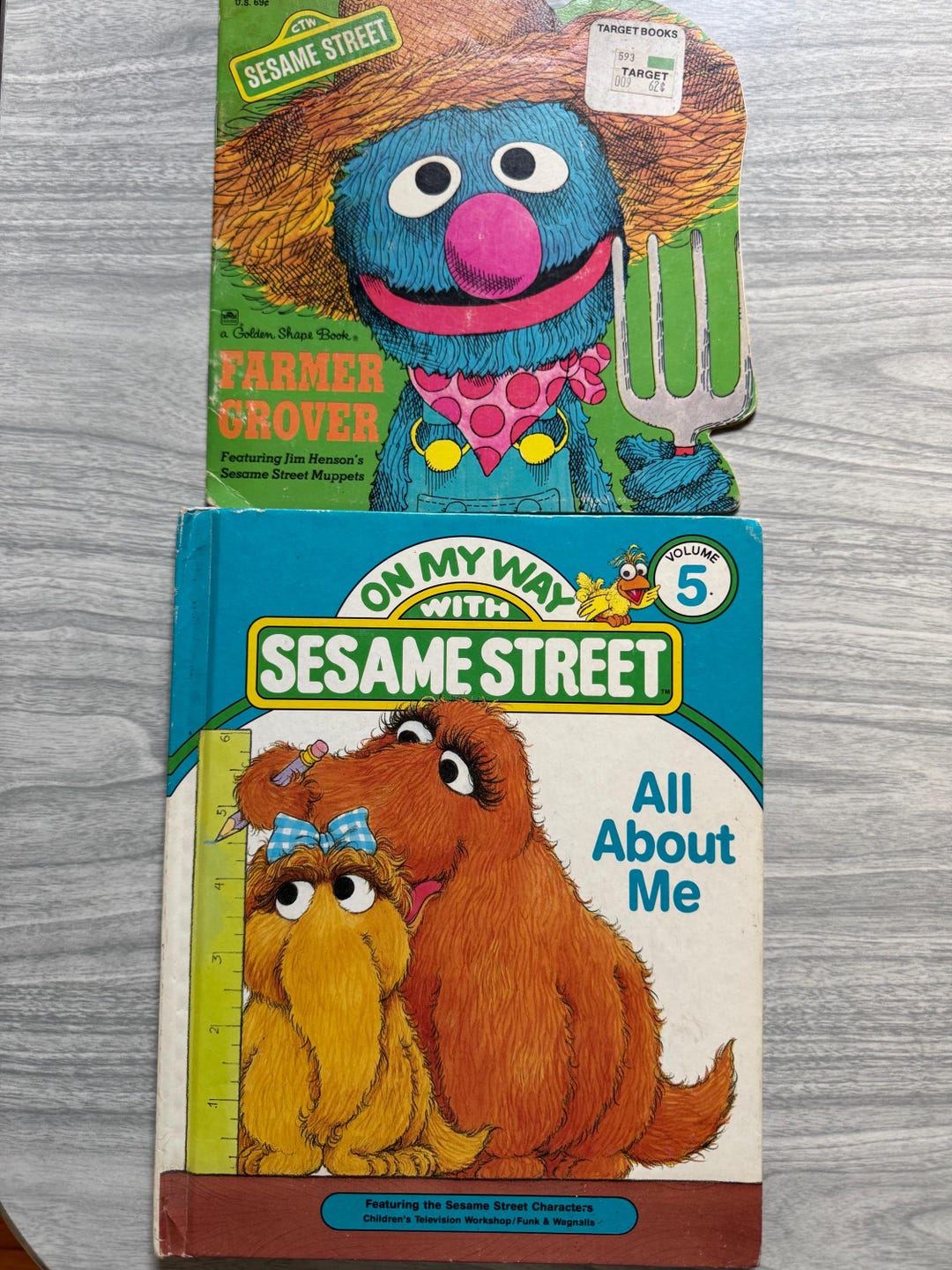 Vintage Sesame Street Kids Books Grover and Snuffleupagus 1970s and 80s ...