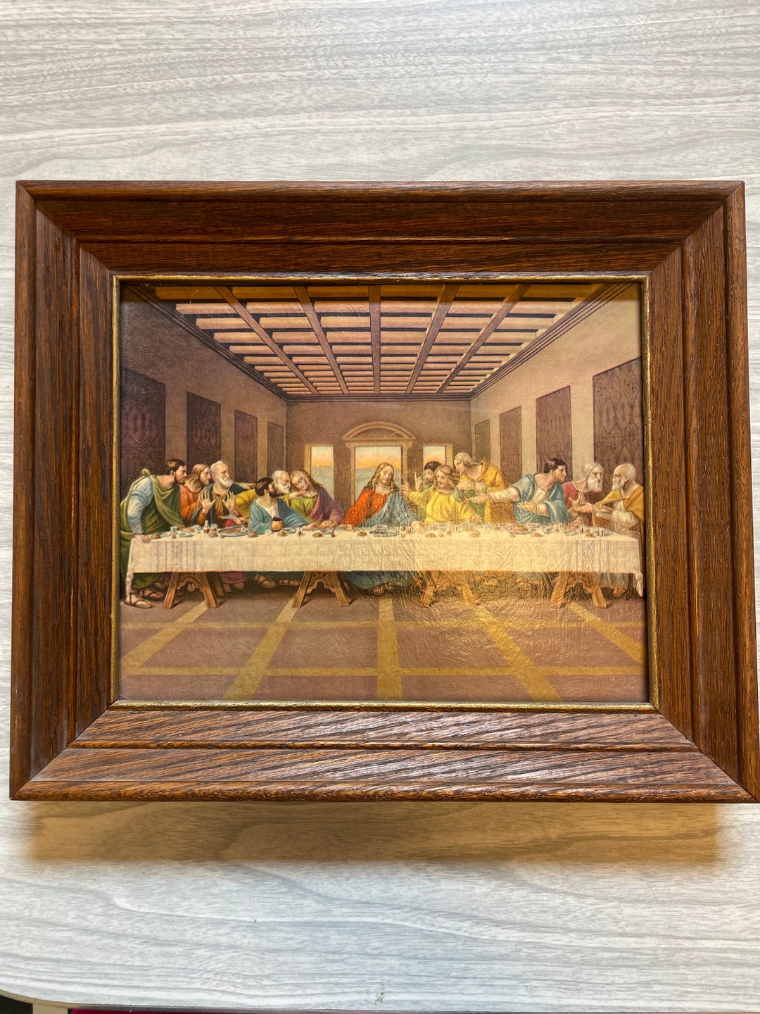 Vintage Framed the Last Supper Wall Art. Painting is 8x10 1970s to ...