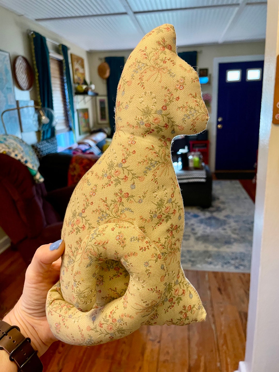 Vintage Cat Pillow Silhouette Home Decoration. 1990s Country Pattern ...