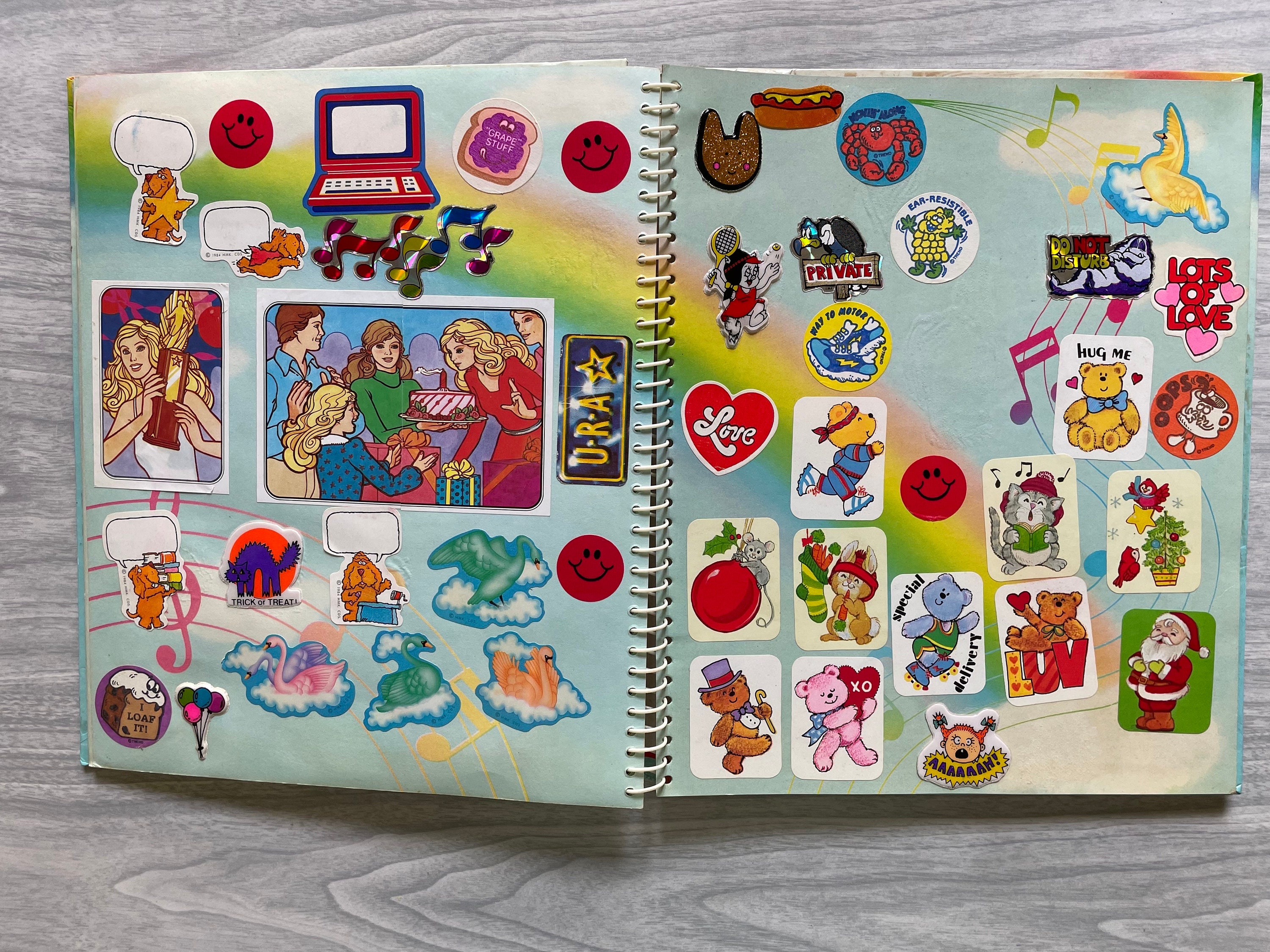 Vintage 1985 Unicorn Sticker Album Collection. Full of Stickers. 1980s ...