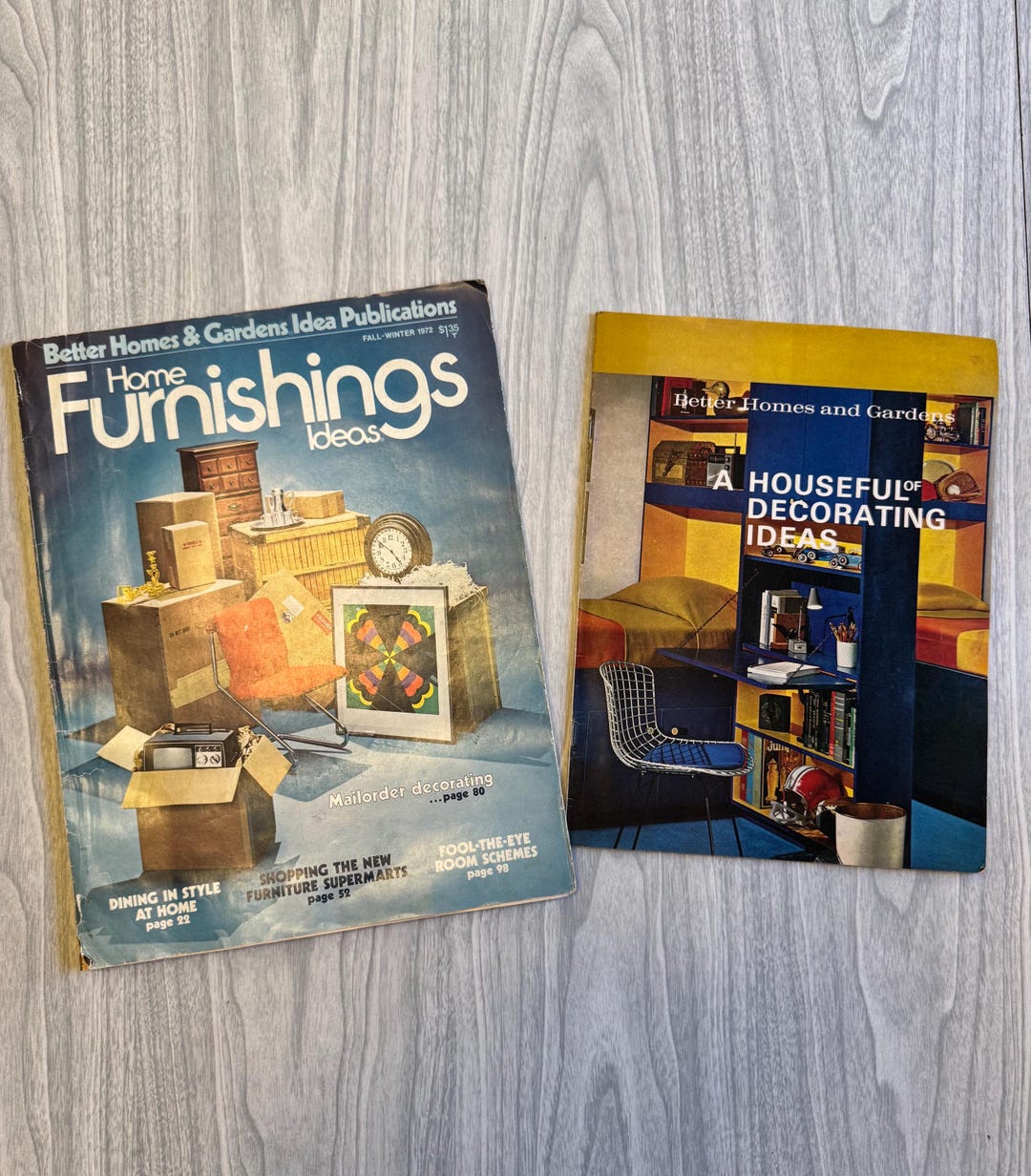 Vintage 1968 and 1972 Home Decorating Ideas Magazines. Mid Century Home ...
