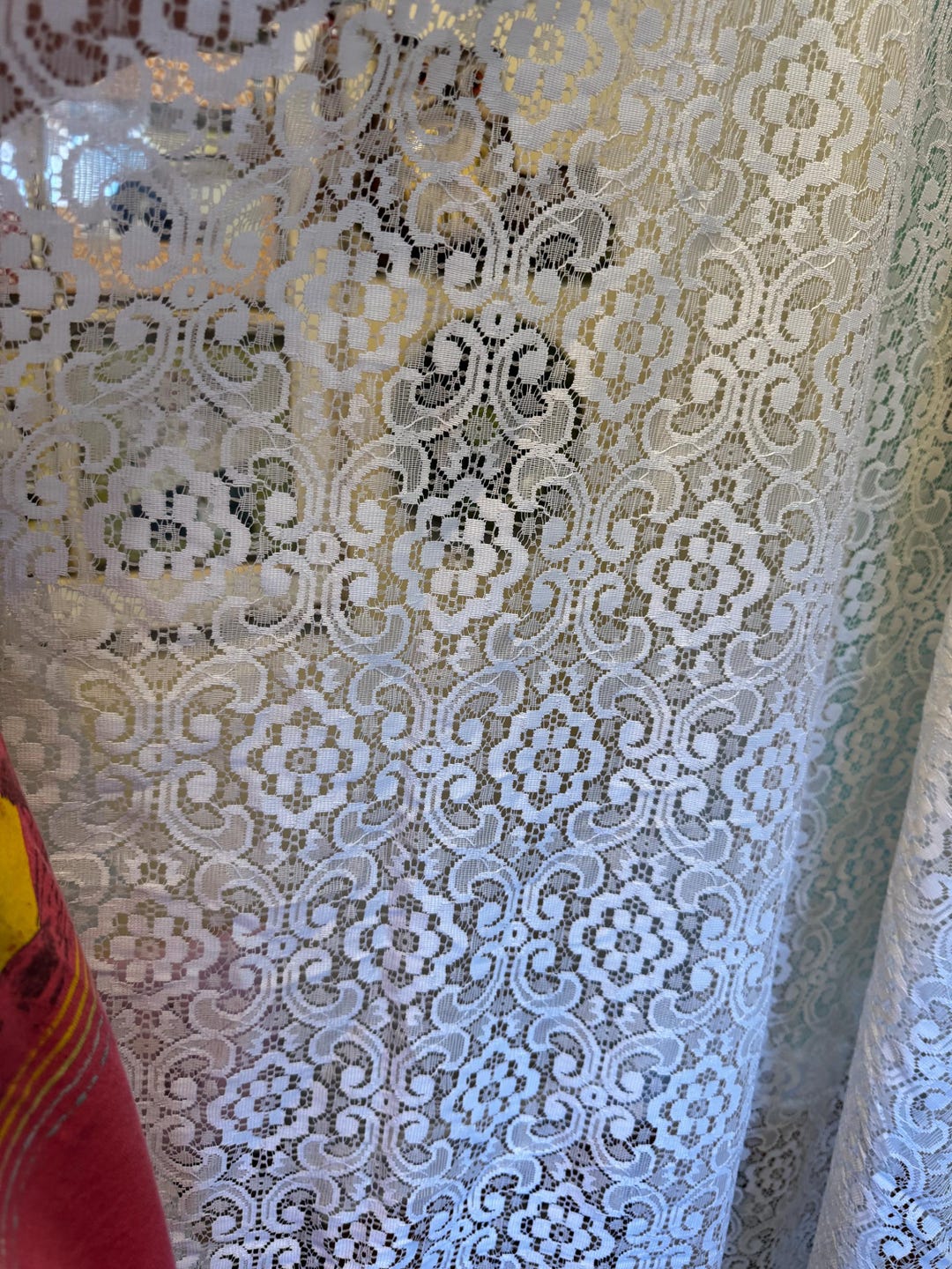 Vintage 90s to Early 2000s One Lace Floral Curtain Panel Cream/ivory ...