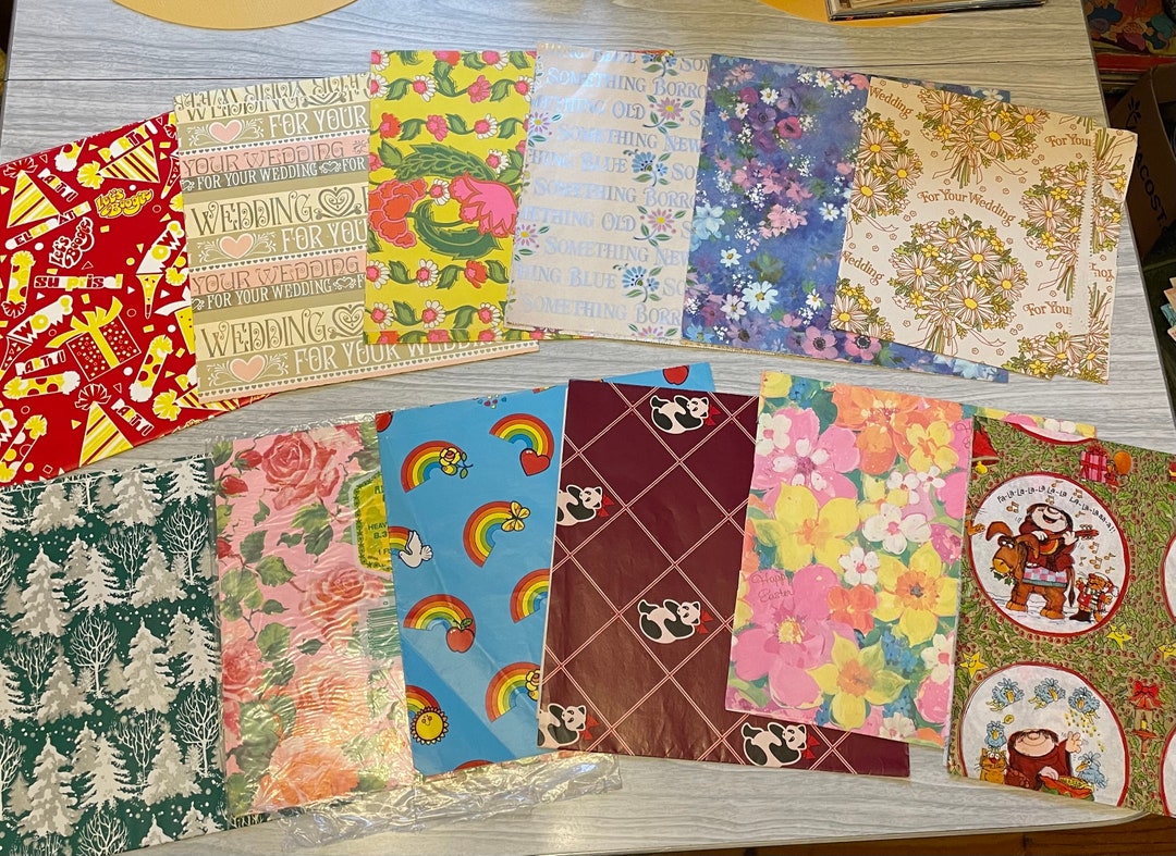 Vintage Gift Wrapping Paper. 1970s-1990s Paper Ephemera. Papercraft - Etsy