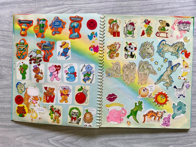 Vintage 1985 Unicorn Sticker Album Collection. Full of Stickers. 1980s ...