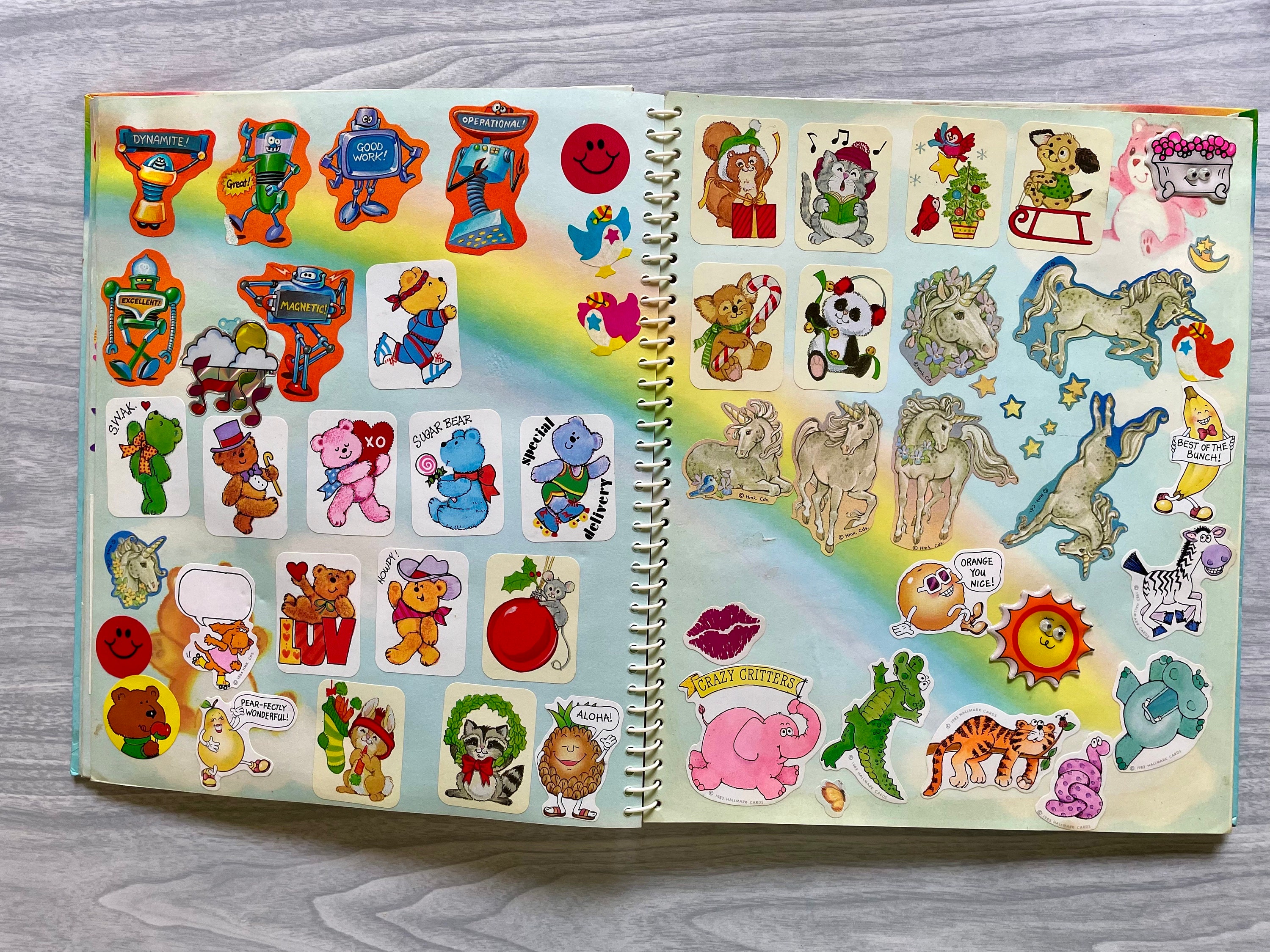 Vintage 1985 Unicorn Sticker Album Collection. Full of Stickers. 1980s ...
