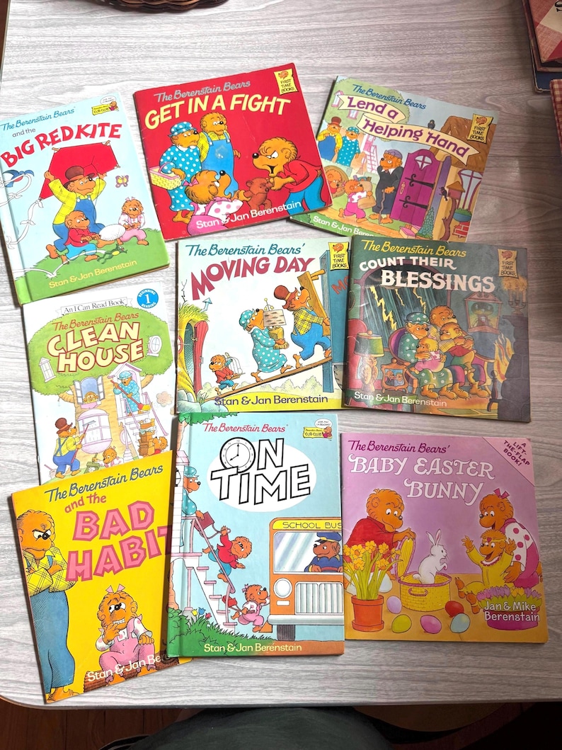 Vintage Lot of 9 Berenstain Bears Books. 1980s-2000s. 90s PBS Kids ...