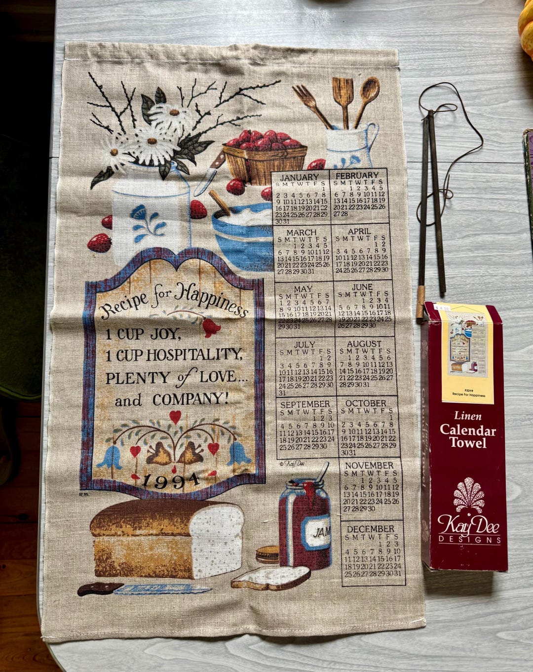 Vintage 1994 Cloth Calendar Country or Cottage Core Themed. Never Used ...