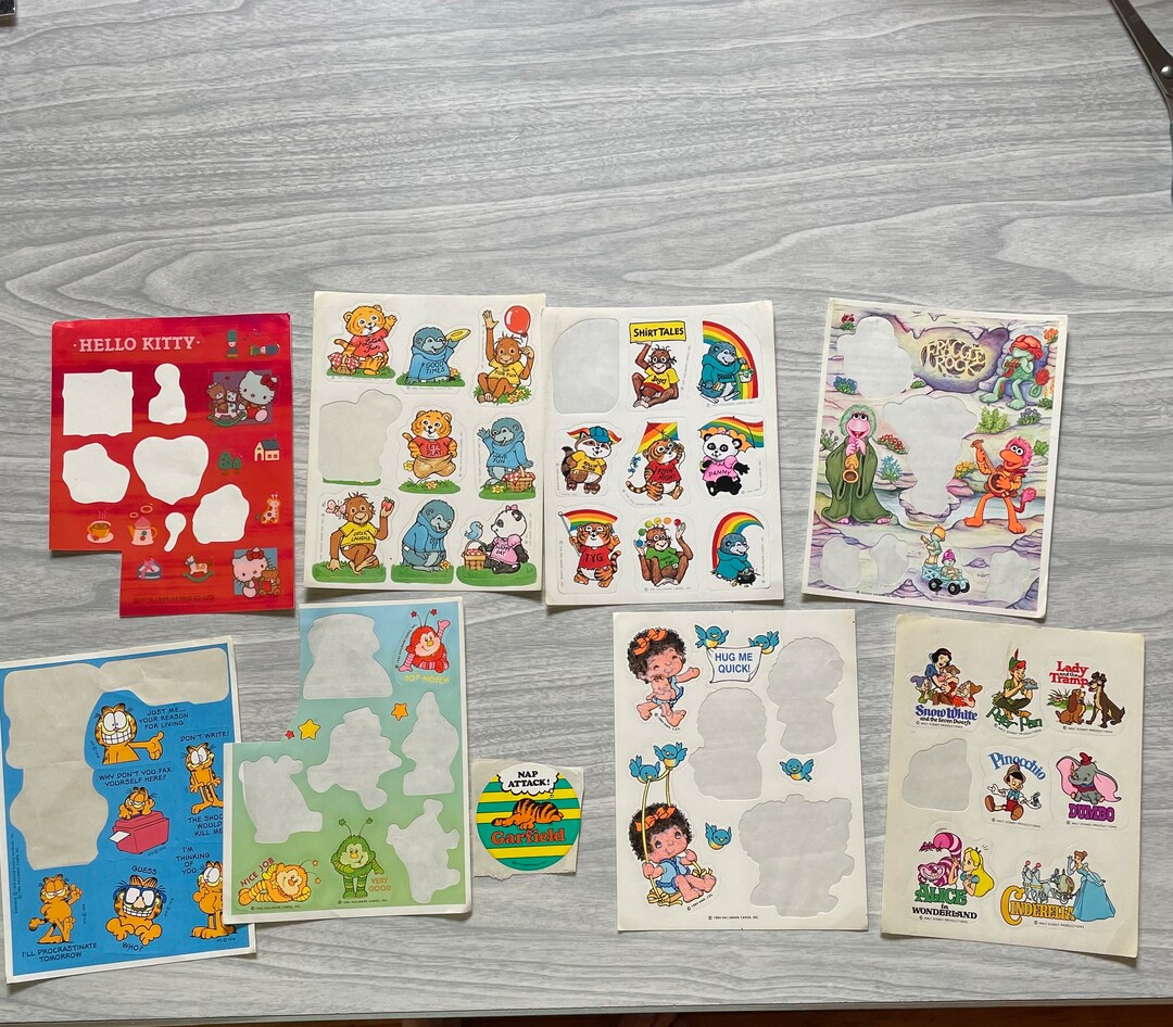 Vintage Lot of 1980s Kids Sticker Collection. Shirt Tales, Garfield ...