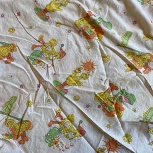 Vintage Sesame Street Big Bird Toddler Sheet. Great for Craft Upcycling ...