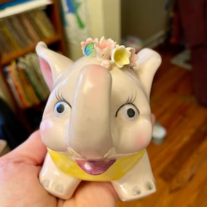 Vintage Mid Century Lefton Pink Elephant Bank. MCM Knick Knacks. 1950s ...