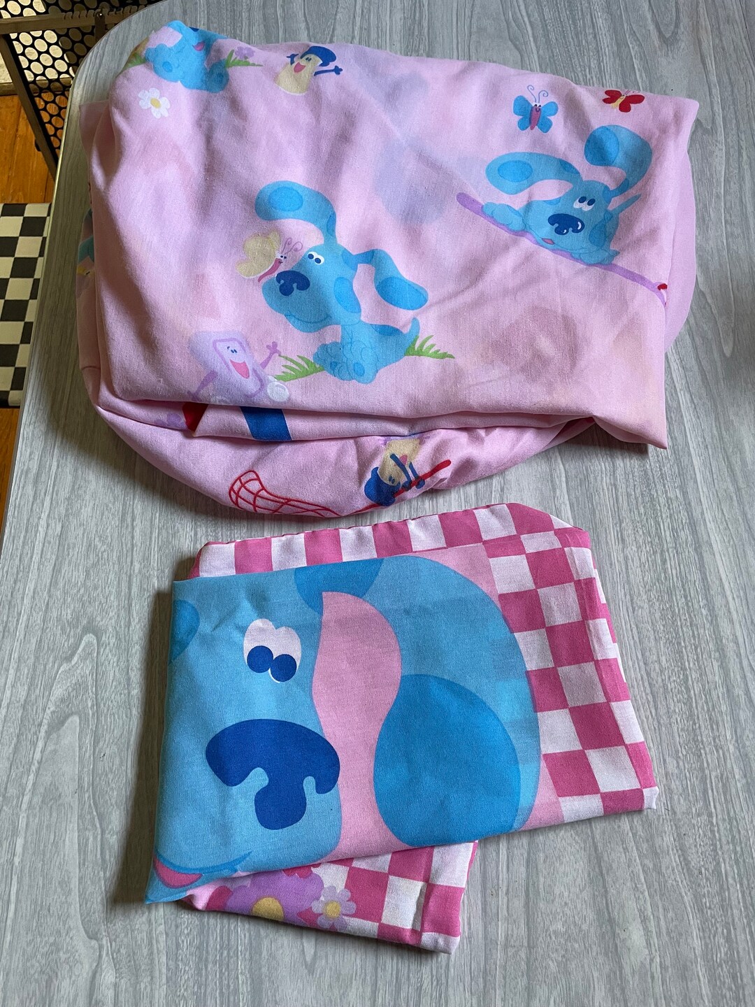 Vintage Late 90s/early 2000s Pink Blue’s Clues Twin Fitted Bedsheet and ...