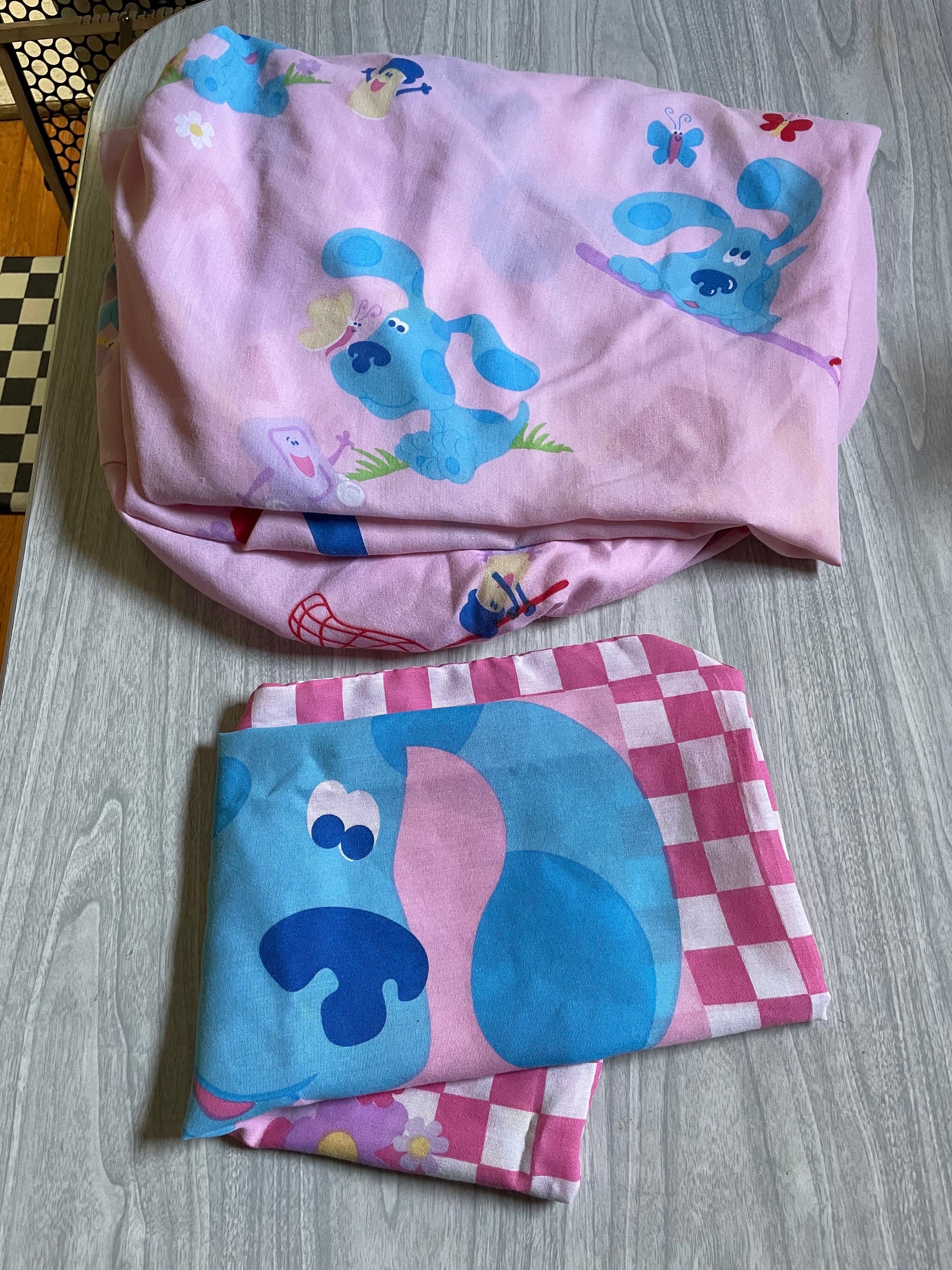 Vintage Late 90s/early 2000s Pink Blues Clues Twin Fitted Bedsheet and ...