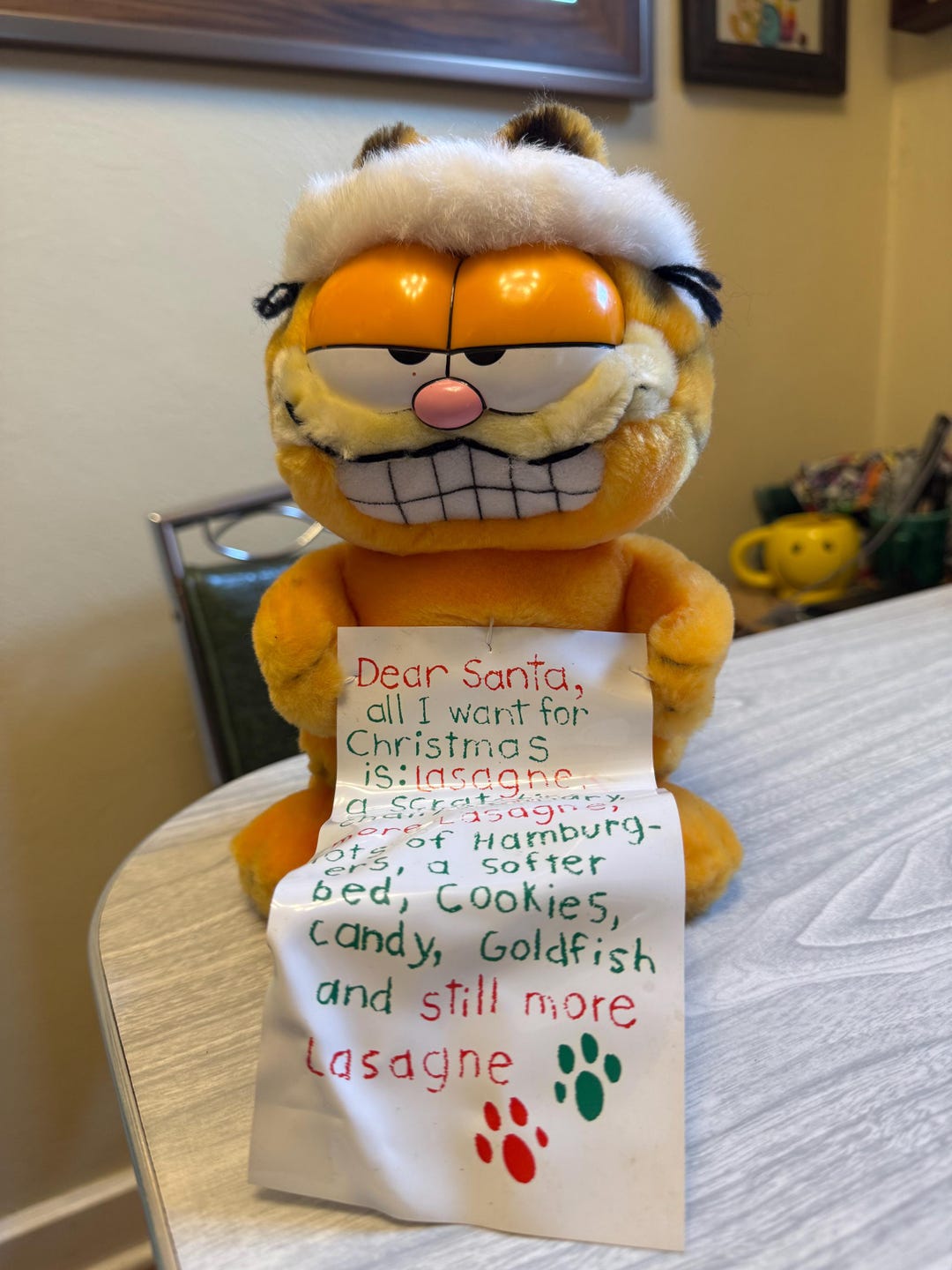 Vintage 1981 Garfield Plush Toy. 80s Christmas Garfield Stuffed Animal ...
