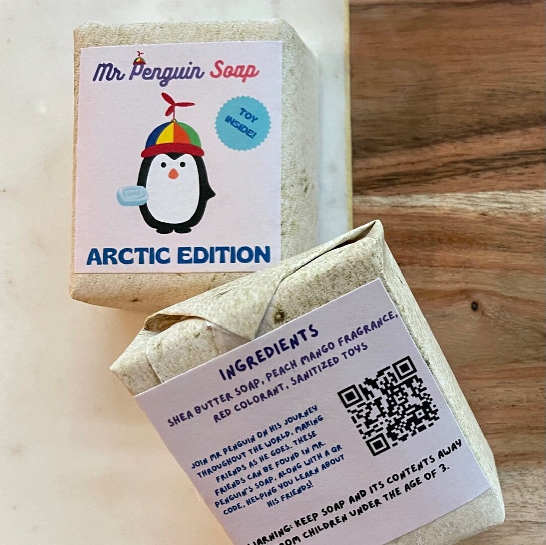 Mr Penguin Soap for Kids With Toy Inside (pack of 2) - Etsy