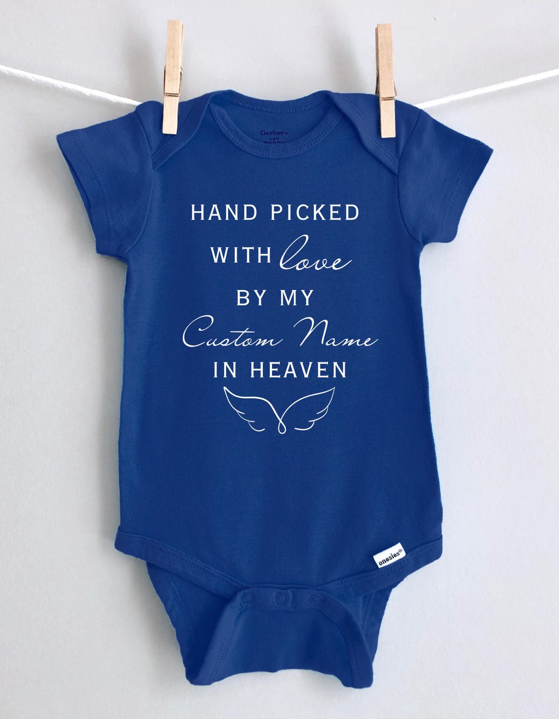 Personalized Gerber Onesie Handpicked With Love by Custom Name in ...