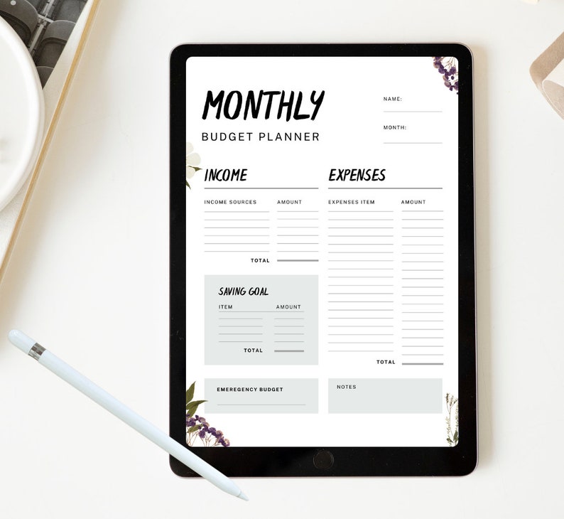 Digital Monthly Budget Planner Finance Planner Digital - Etsy