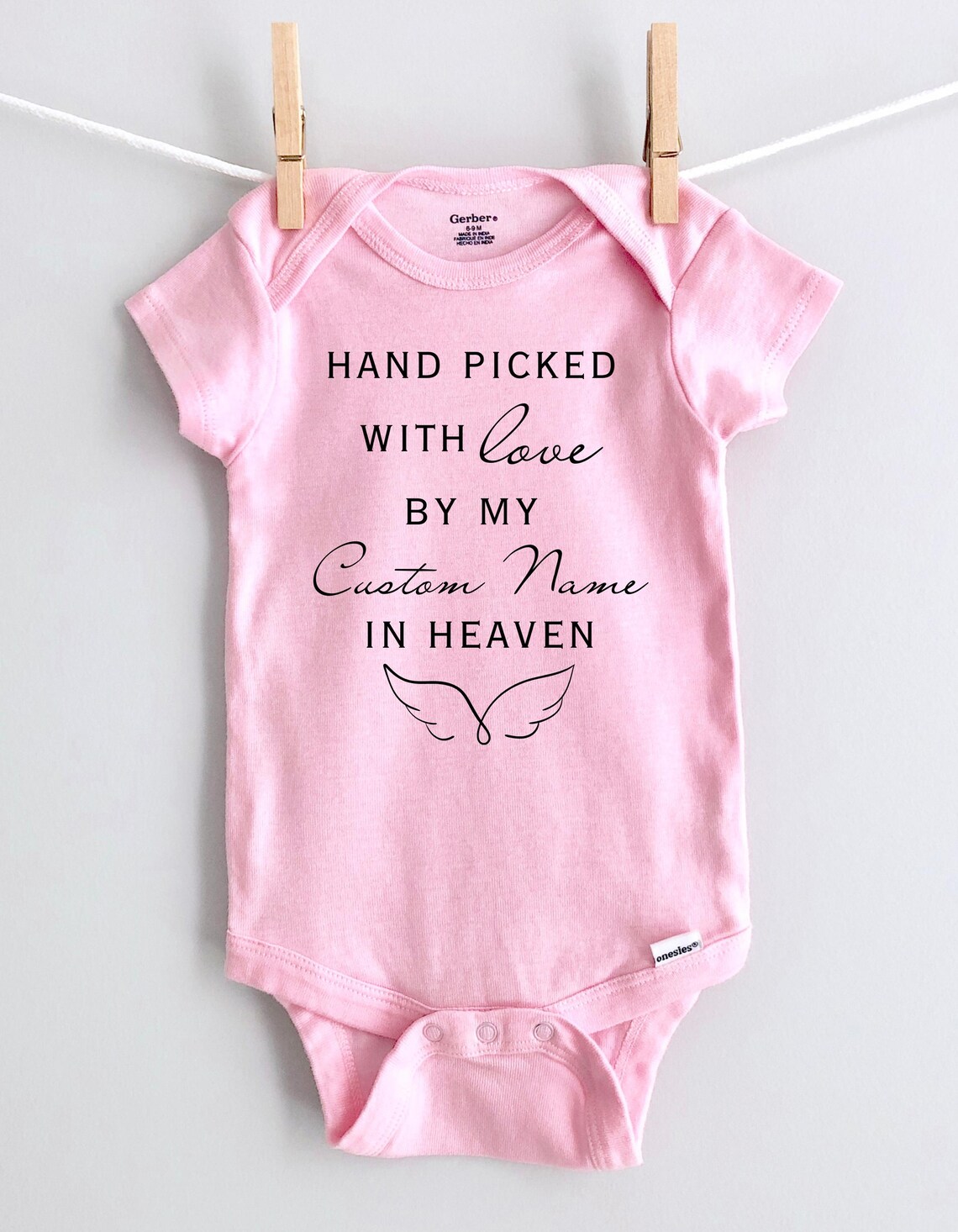 Personalized Gerber Onesie Handpicked With Love by Custom Name in ...