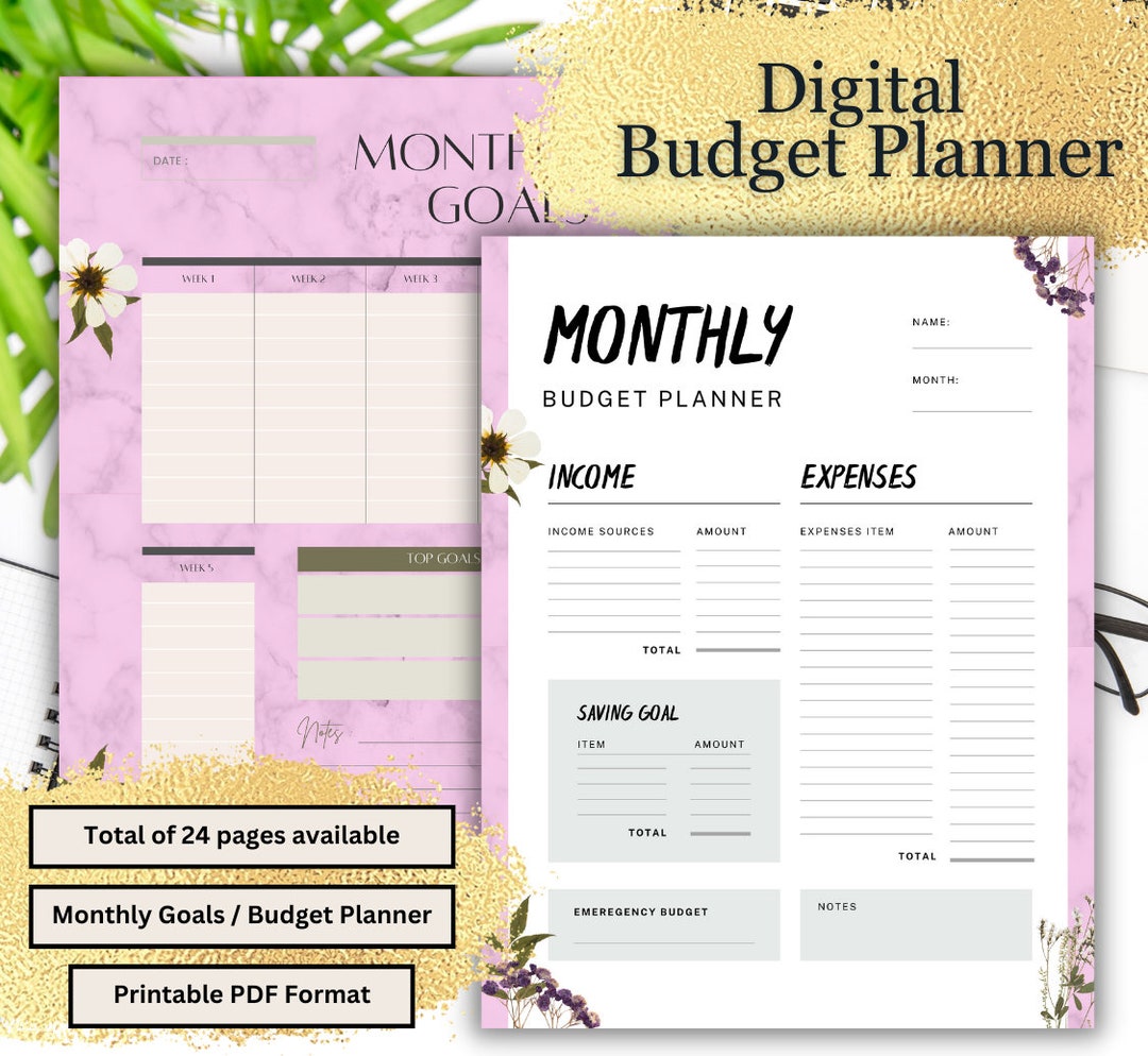 Digital Monthly Budget Planner, Finance Planner, Digital Budget ...