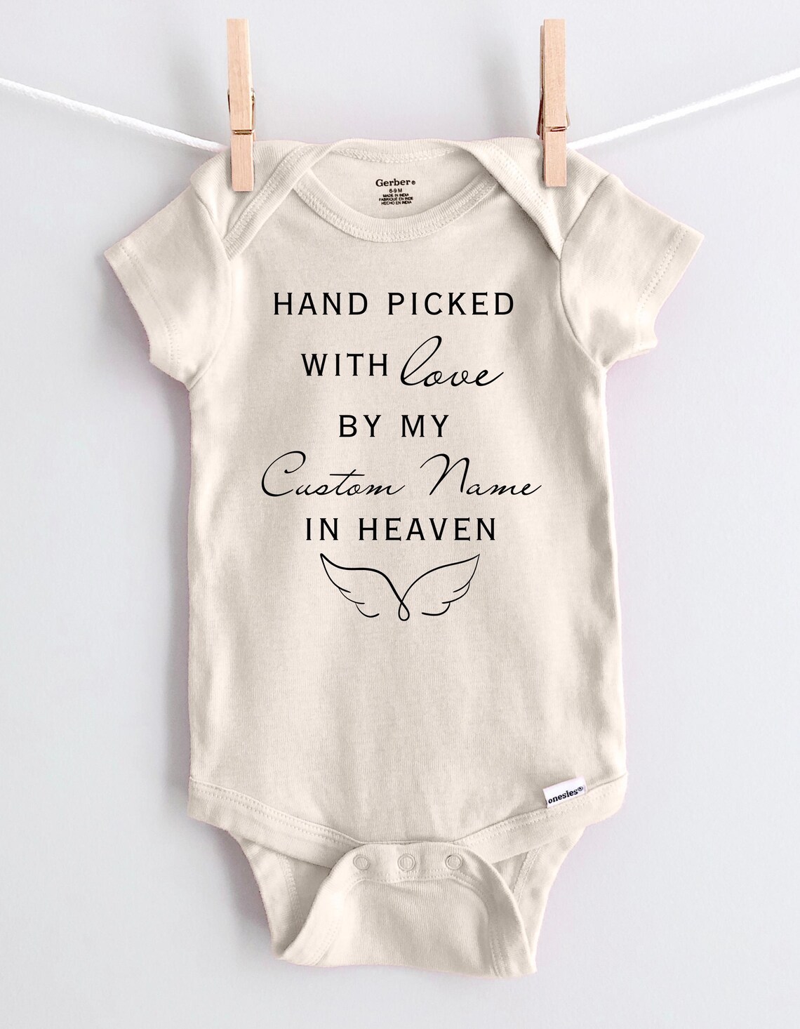 Personalized Gerber Onesie Handpicked With Love by Custom Name in ...