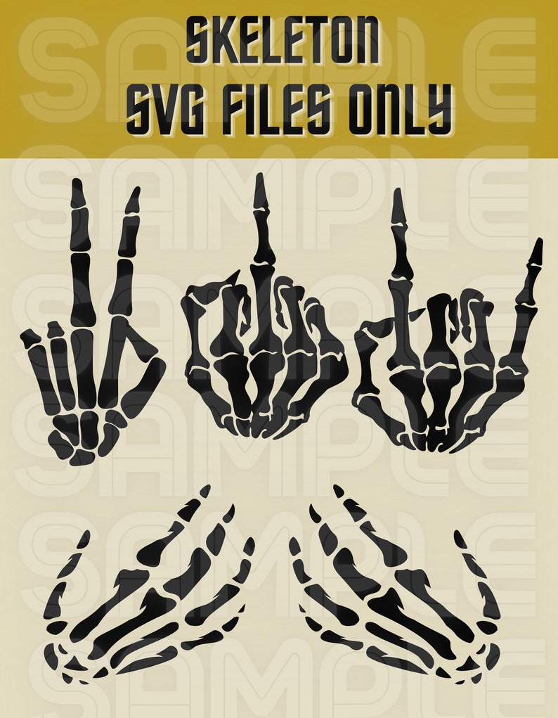 Skeleton Hand SVG File Only | Includes Four Styles - Etsy