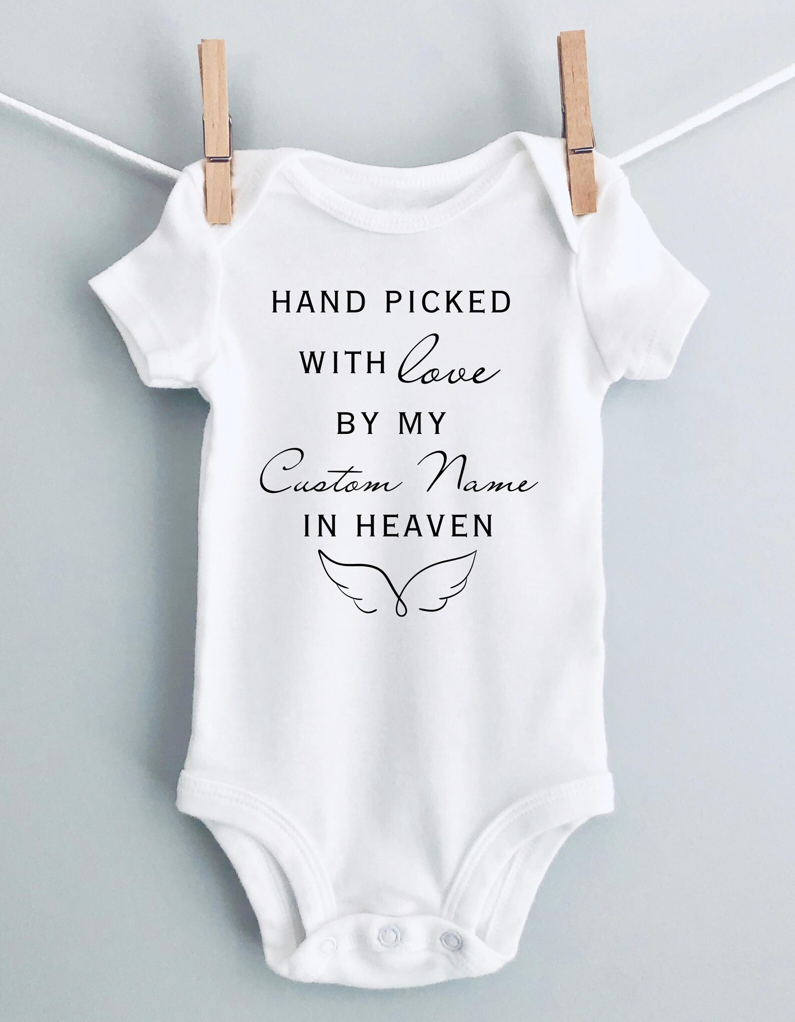 Personalized Gerber Onesie Handpicked With Love by Custom Name in ...