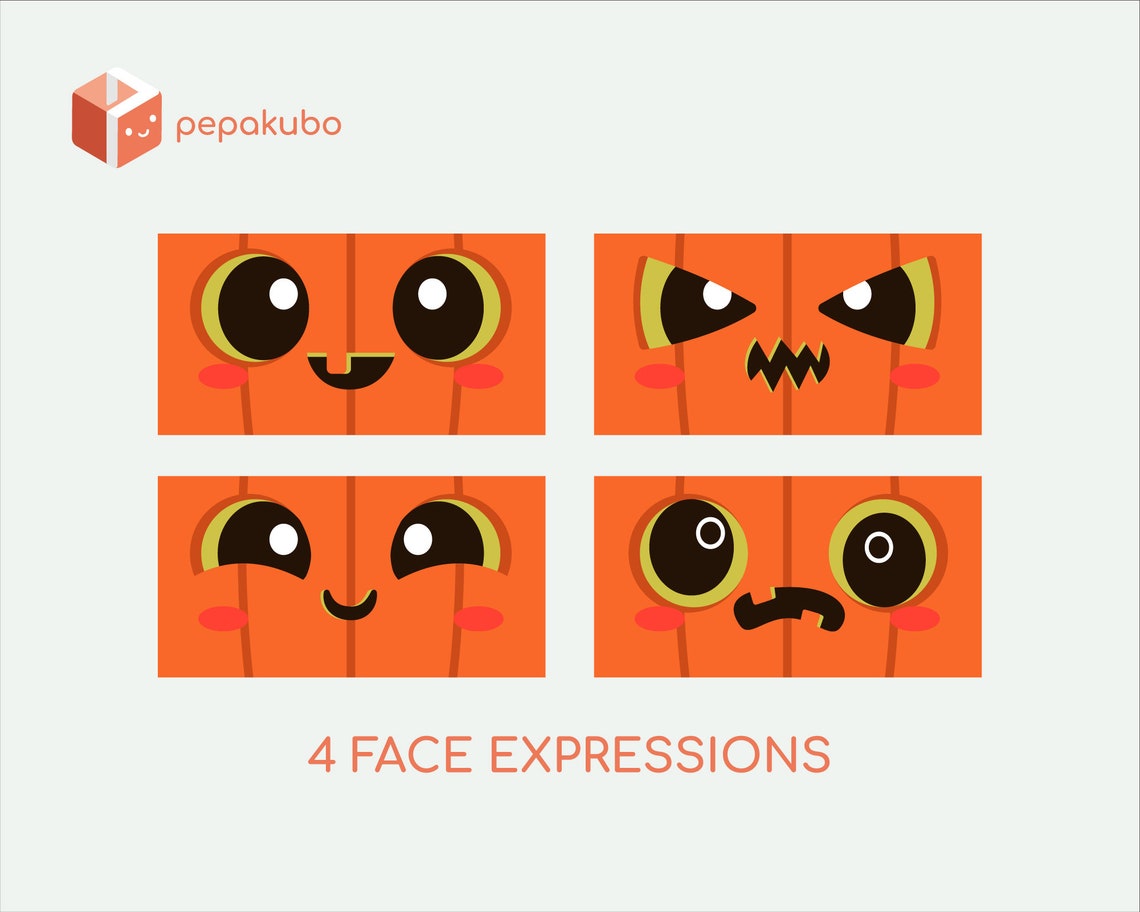 Pepakubo Emoji Cube halloween Pumpkin Cute Face Swapping - Etsy