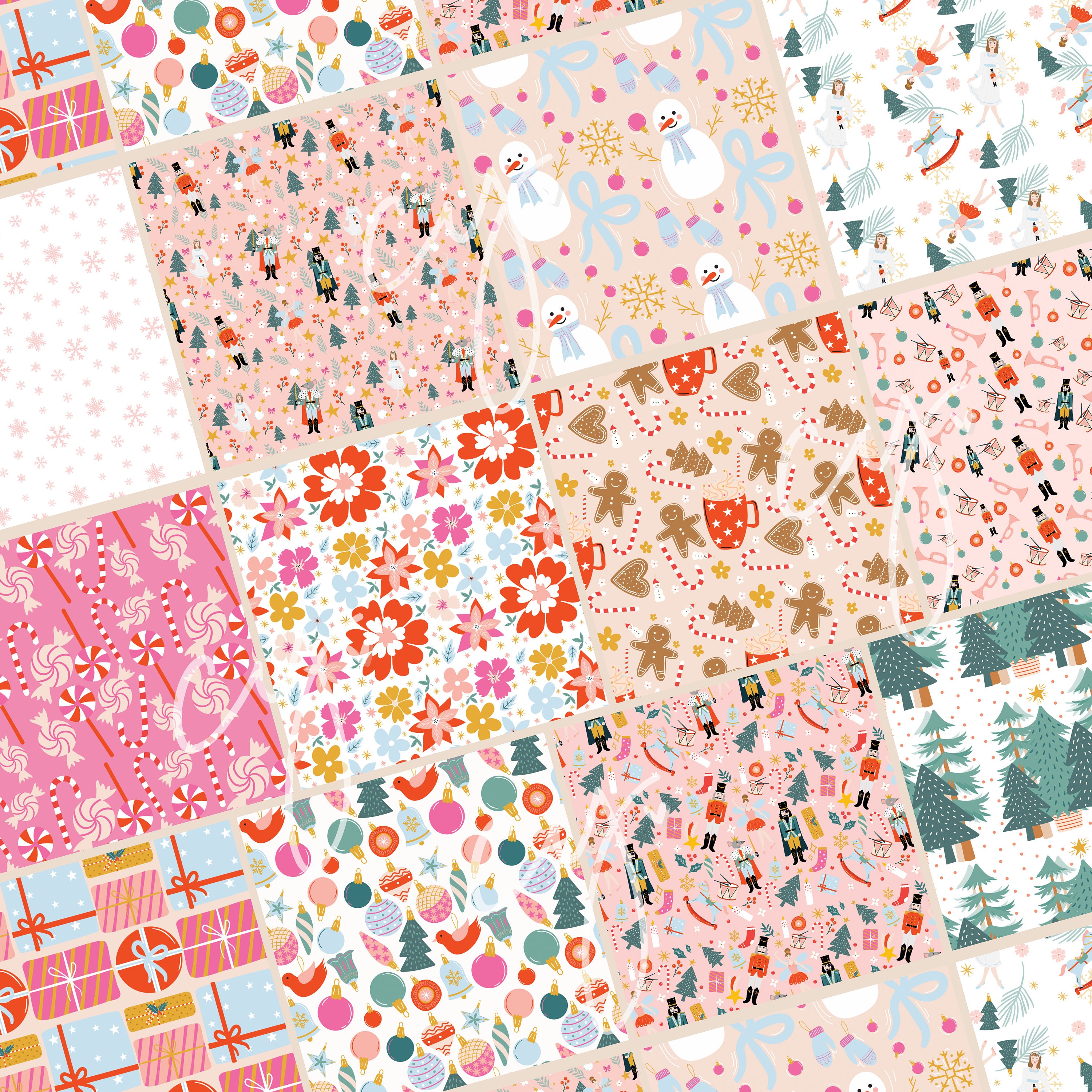 Nutcracker | Digital Paper | Seamless Digital Paper | Christmas | Pink ...